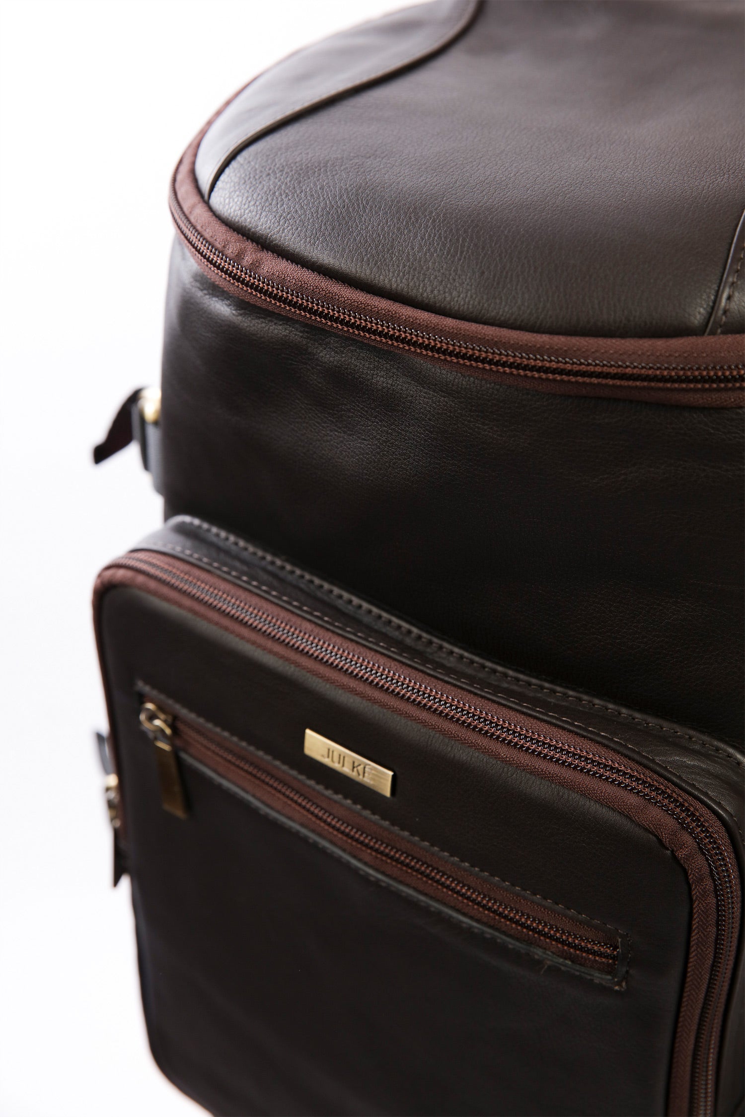 Atom - Leather Travel Backpack In Black & Meteor Grey | JULKE