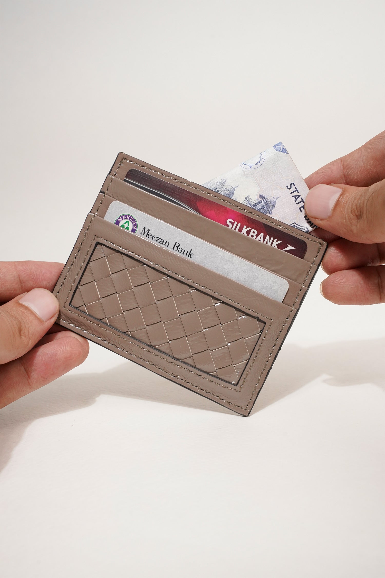 Braided Card Holder - Glossy Leather Card Holder In Black, Brown, and ...