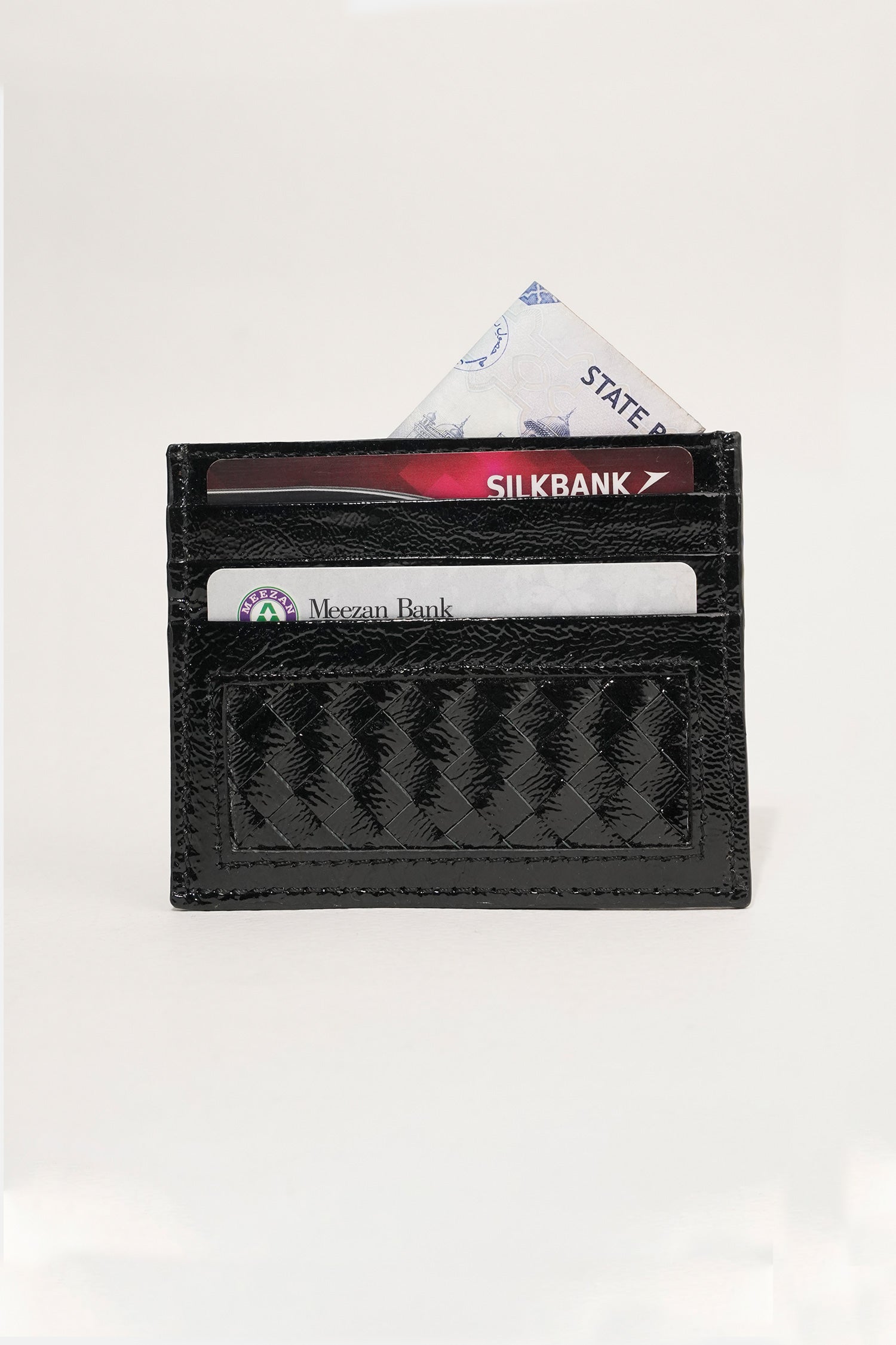 Braided Card Holder - Glossy Leather Card Holder In Black, Brown, and ...