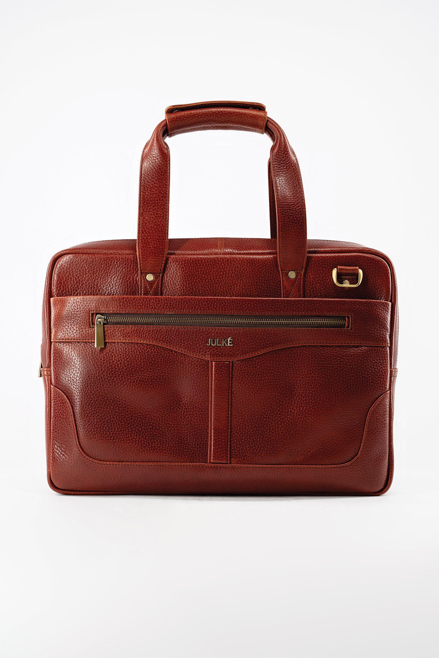 Herbert - Soft Leather Laptop Bag In Copper & Rust | JULKÉ
