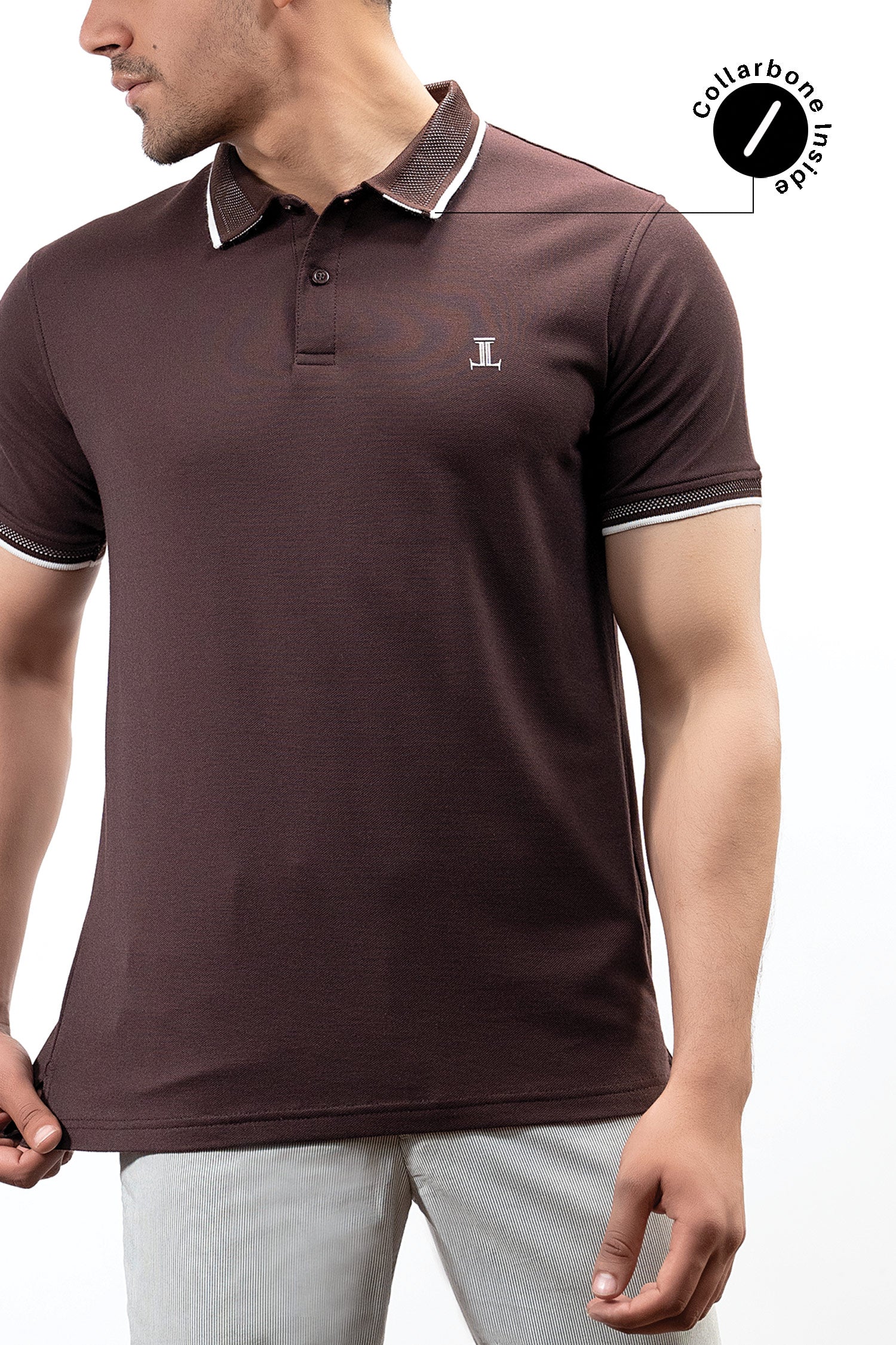 Melvin - Mens Summer Polo Shirt in Dark Maroon | JULKÉ