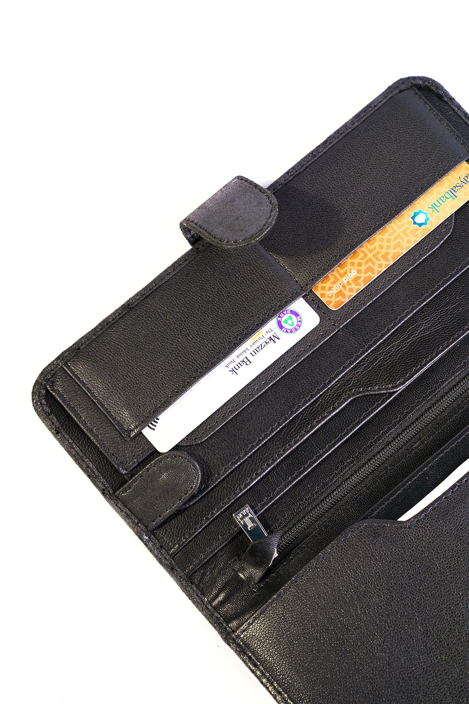 Polly - Womens Leather Long Wallet in Yellow & Black | JULKE