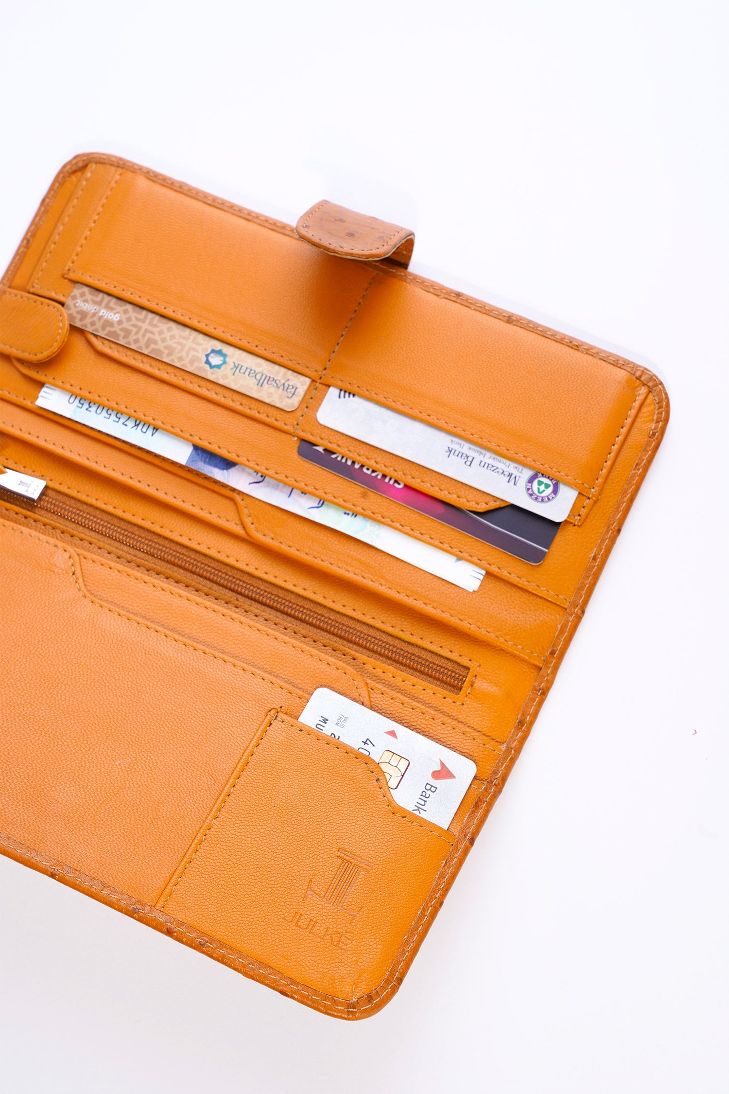 Polly - Womens Leather Long Wallet in Yellow & Black | JULKE