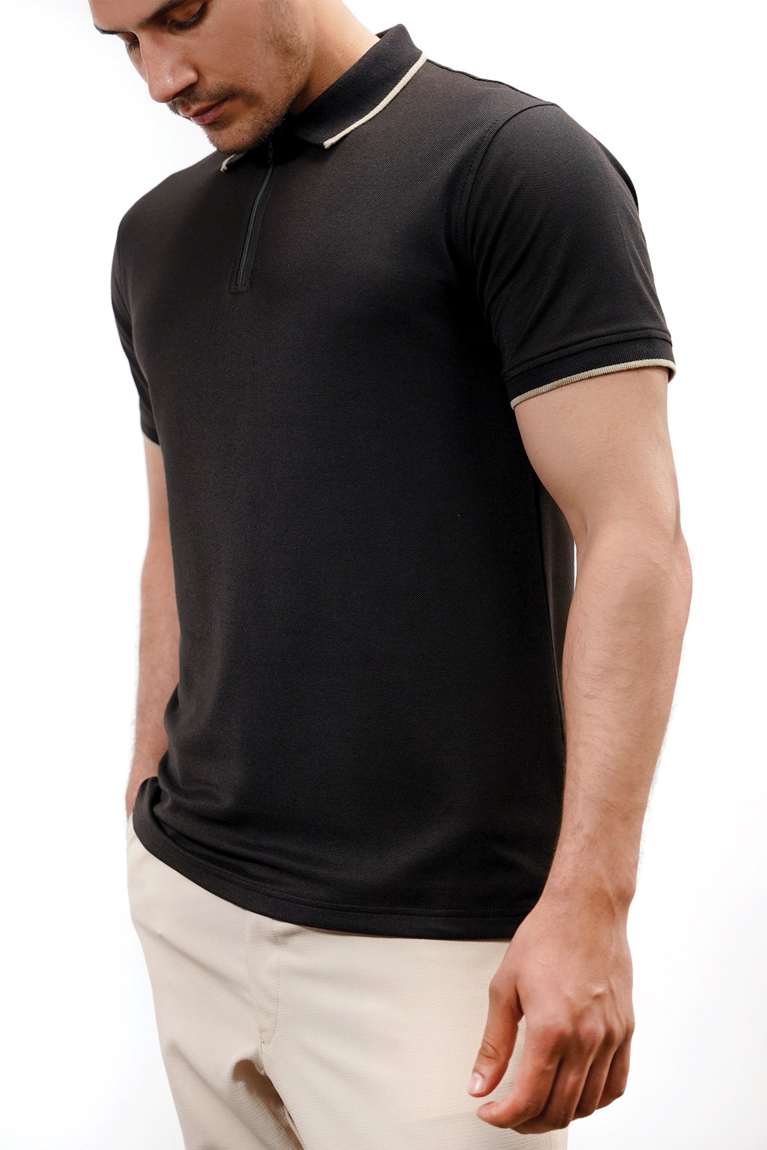 Rogers - Mens Summer Polo Shirt in Black | JULKÉ