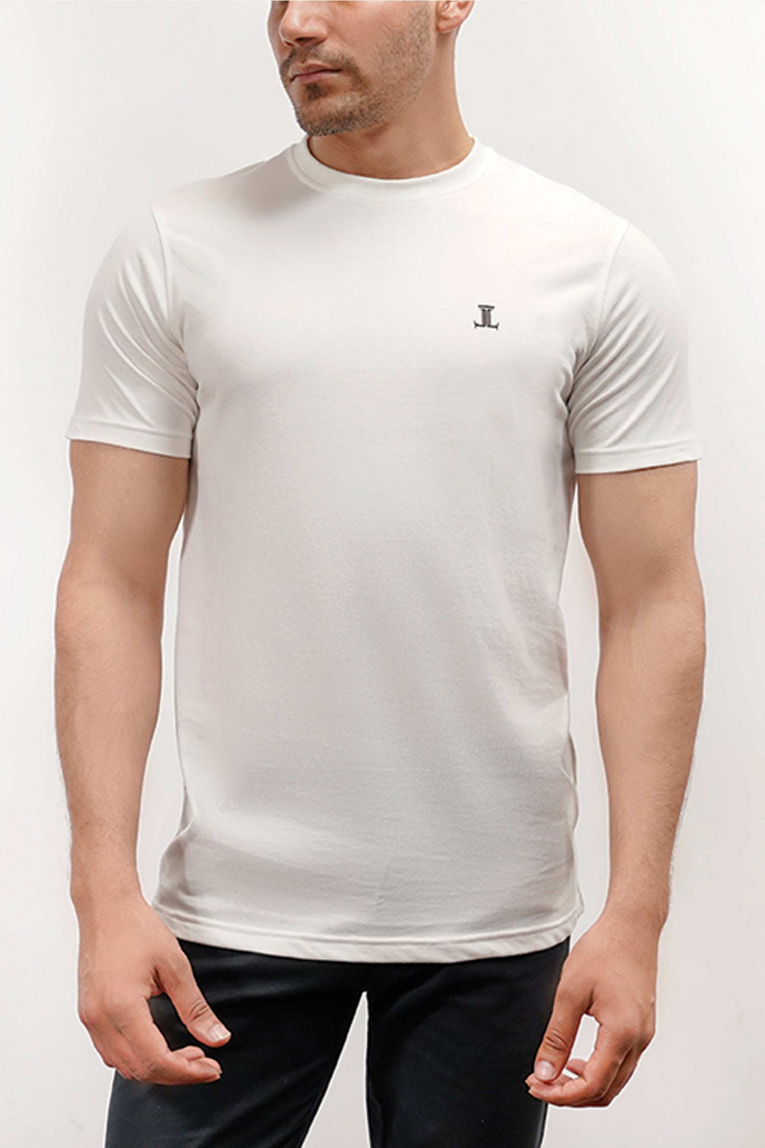 Tee - Mens Basic Cotton T-Shirt In Black, White & Grey | JULKÉ